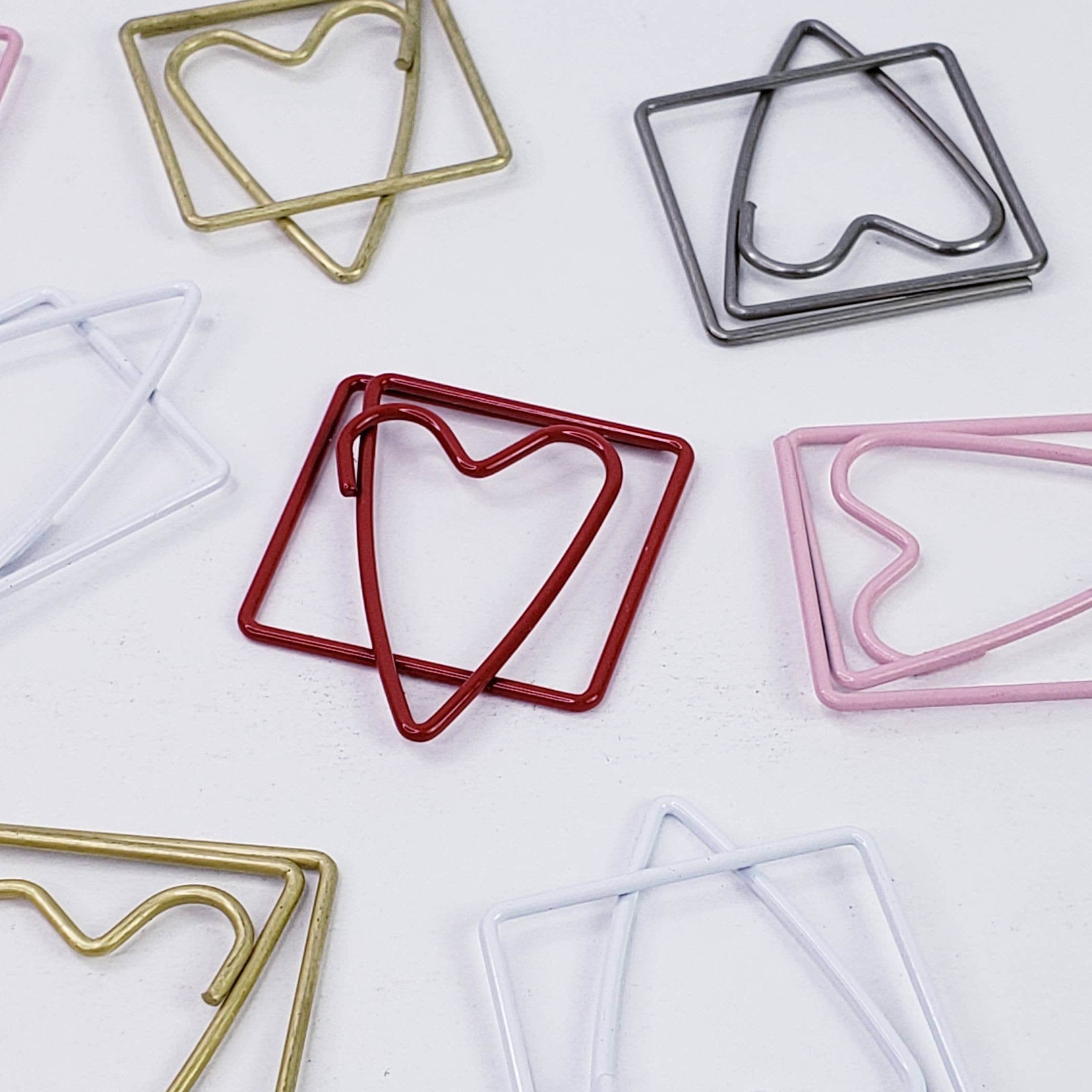 10 Heart Shaped Paper Clips Fasteners Clip 5 Clrs Heart Love - Etsy