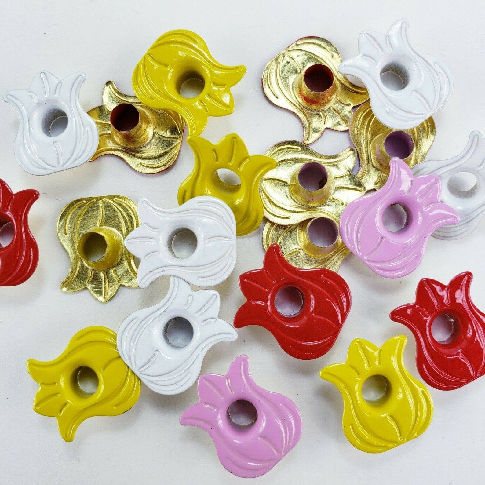 20 Tulip Eyelets Flowers Handmade Cards Scrapbooking Crafts - Etsy