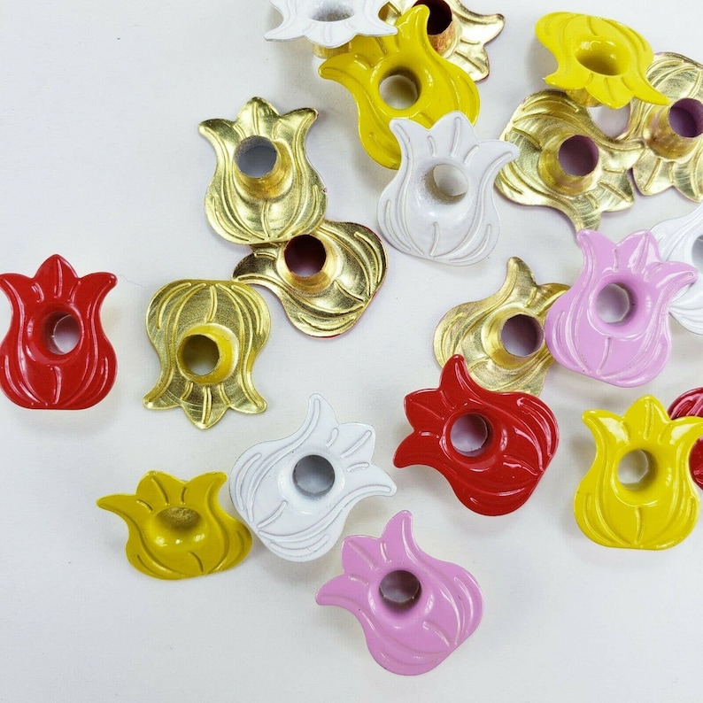 20 Tulip Eyelets Flowers Handmade Cards Scrapbooking Crafts - Etsy