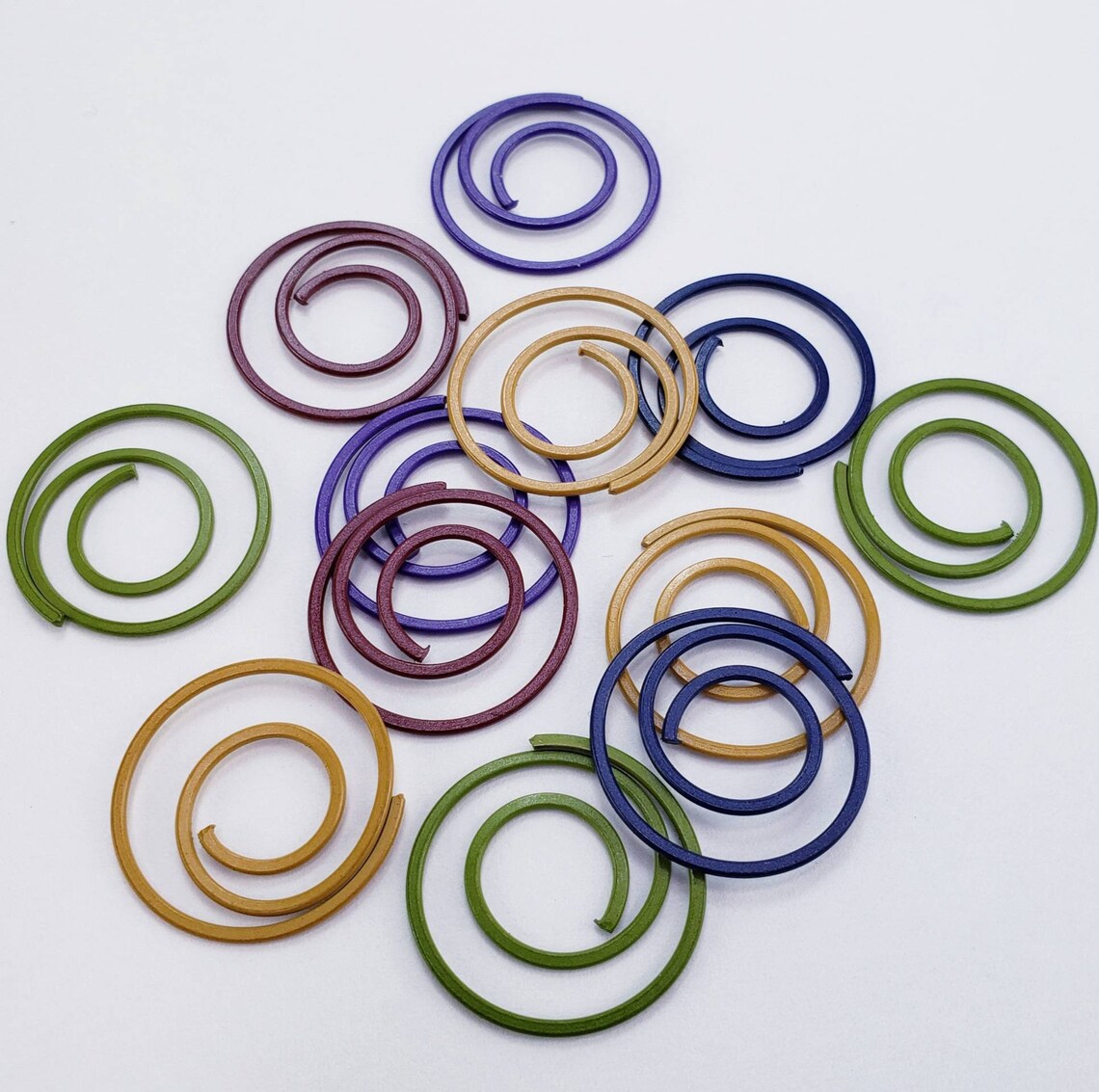 12 Heritage Spiral Paper Clips Spirals 5 Colors Stamping - Etsy