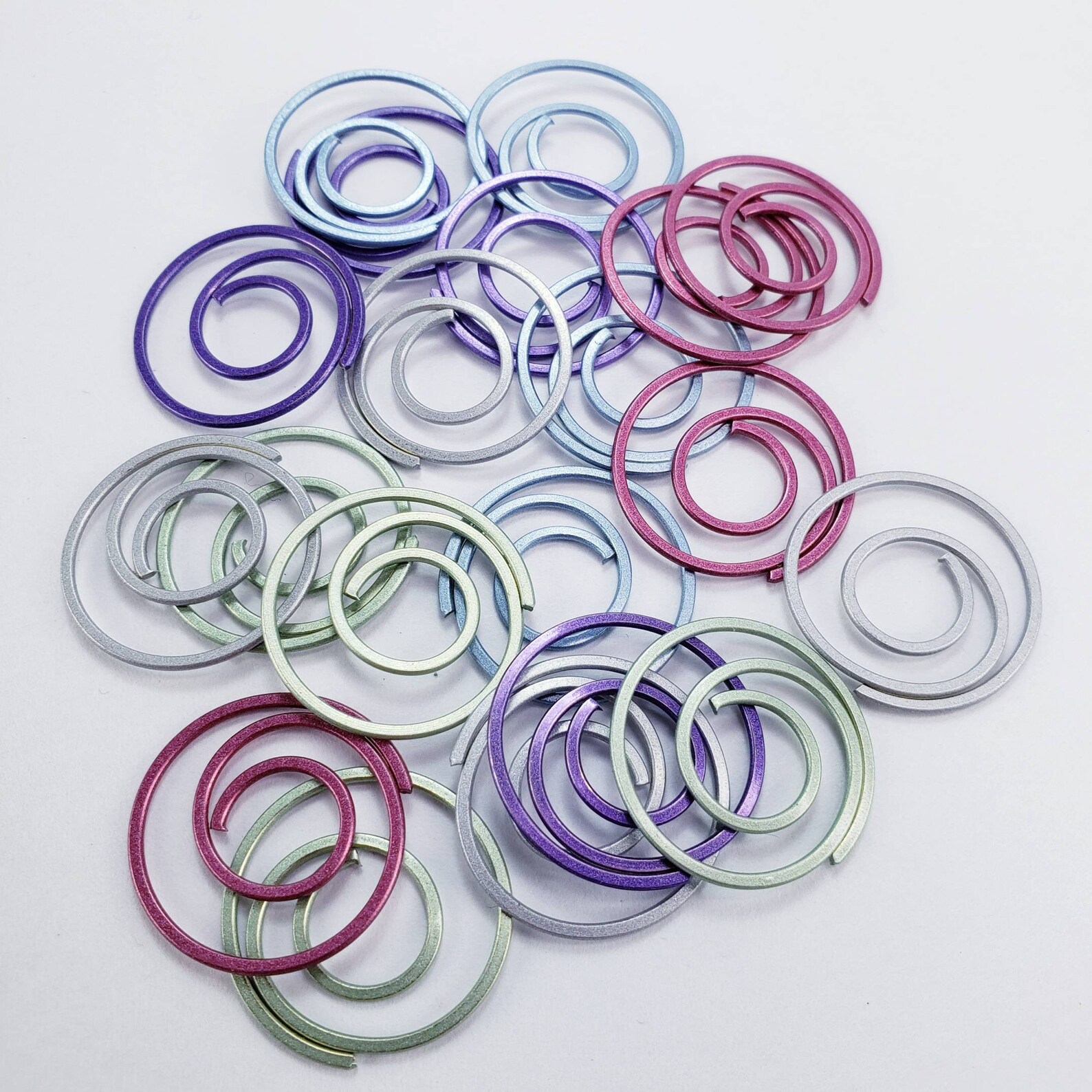 20 Spiral Paper Clips Scrapbooking 5 Pearl Colors Decorative Spirals ...