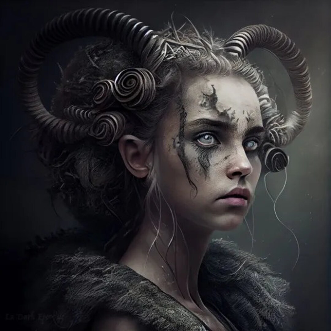Female Minotaur Bound Demon Hybrid Dark Art Entity Possesses Etsy