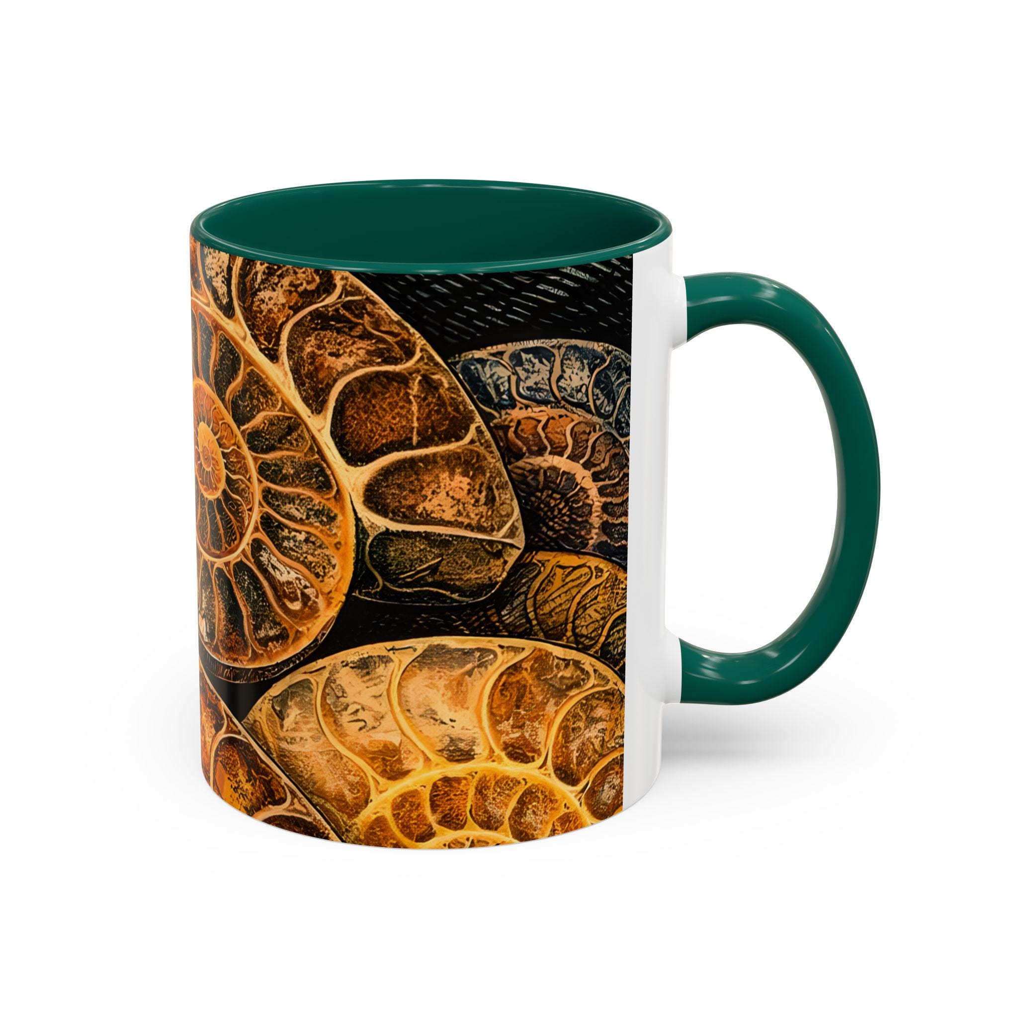 Golden Ammonite Shells Mug | Ceramic Coffee Cup - Etsy