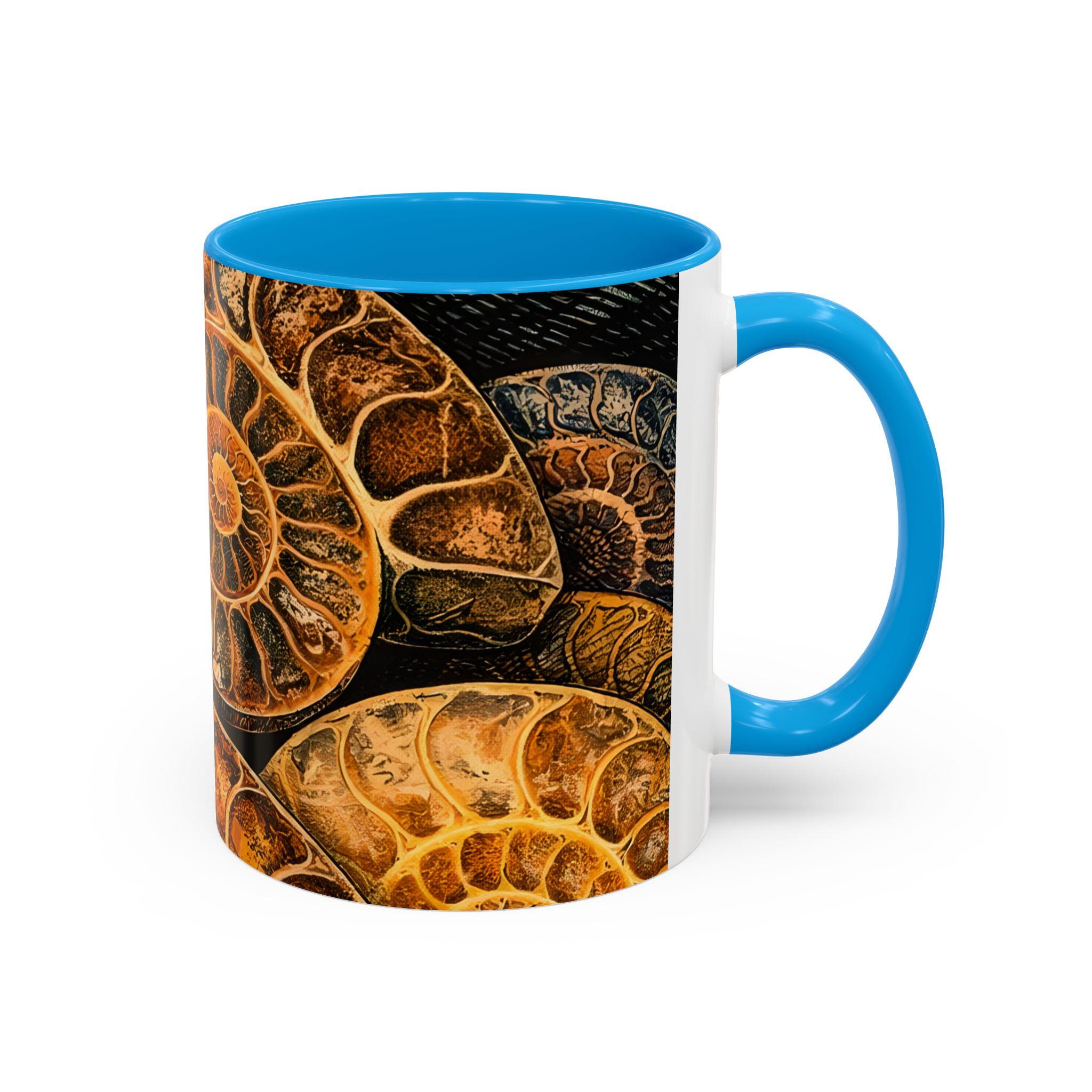 Golden Ammonite Shells Mug | Ceramic Coffee Cup - Etsy