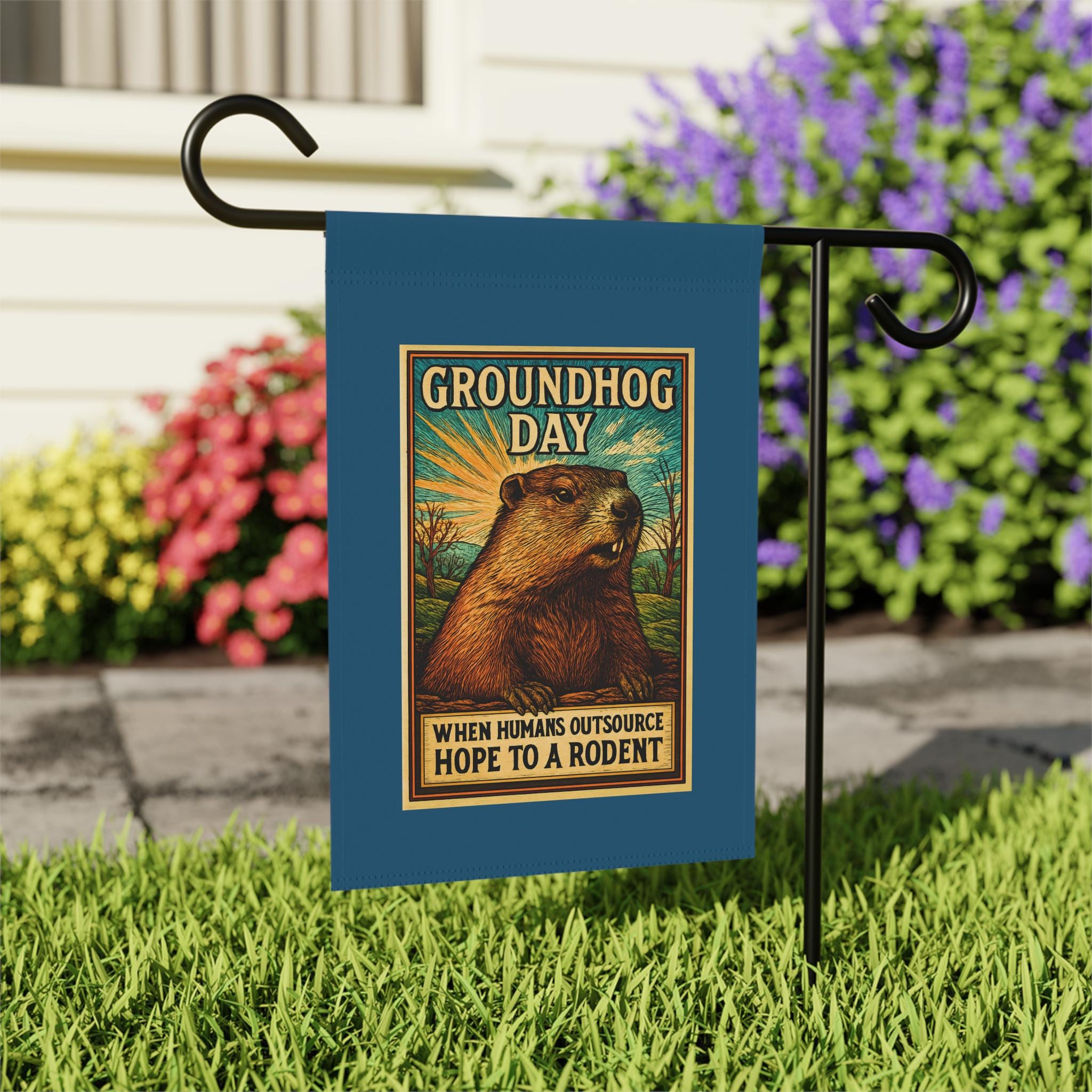 Groundhog Day Rodent Poster Garden Flag | House Banner - Etsy