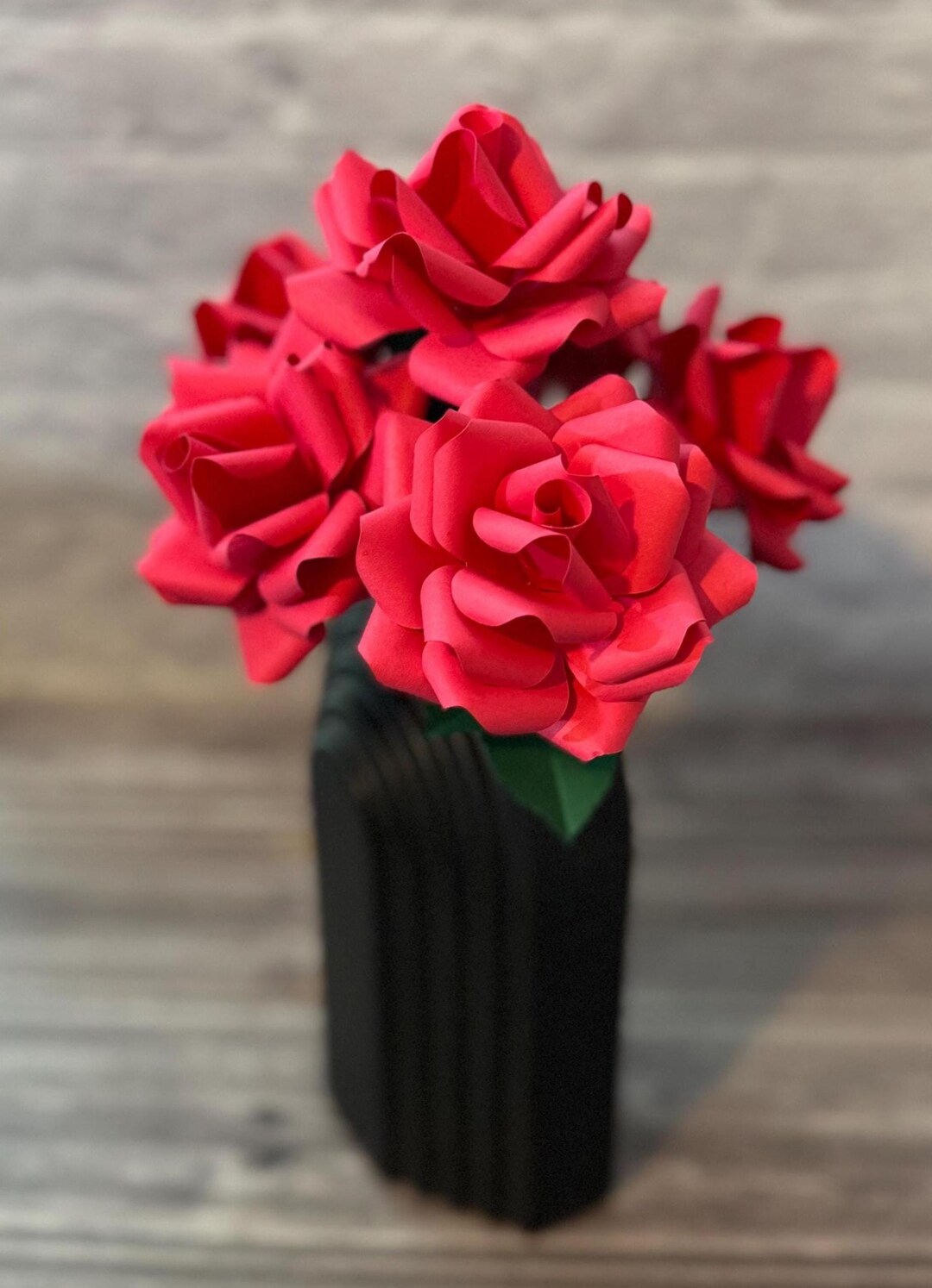 Red Paper Flowers on Stems | Red Wedding Decor | Red Wedding Bouquets ...