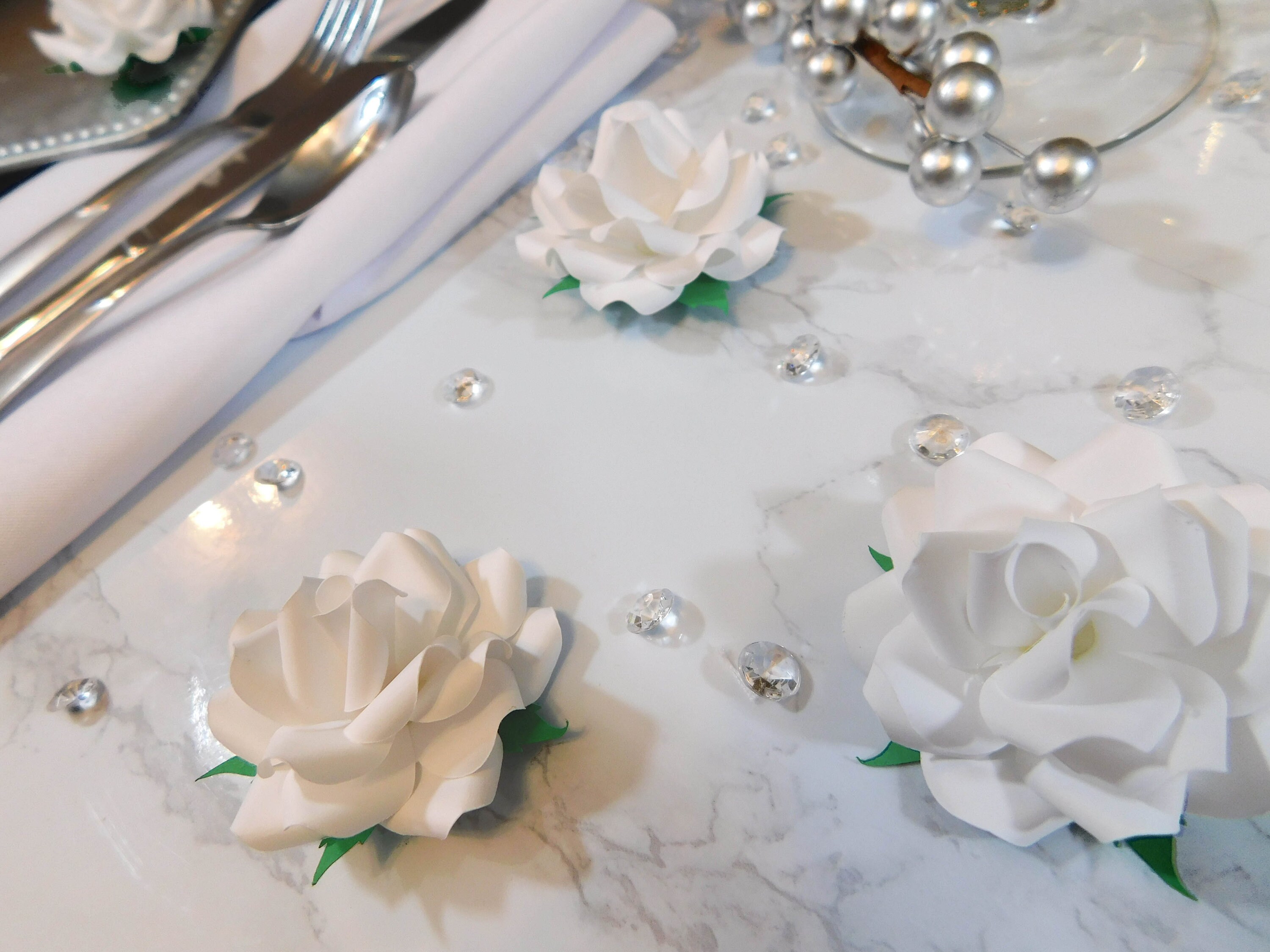 Small White Paper Flowers Wedding Table Decor Loose White | Etsy