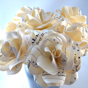 Sheet Music Paper Flowers - Sheet Music Wedding Bouquet - Etsy