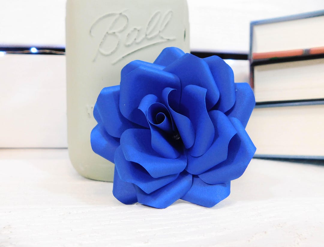 Royal Blue Flowers - Paper Flowers With Stems - Paper Flower Bouquet ...