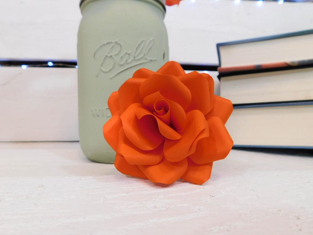 Orange Paper Flowers - Paper Flowers With Stems - Paper Flower Bouquet ...