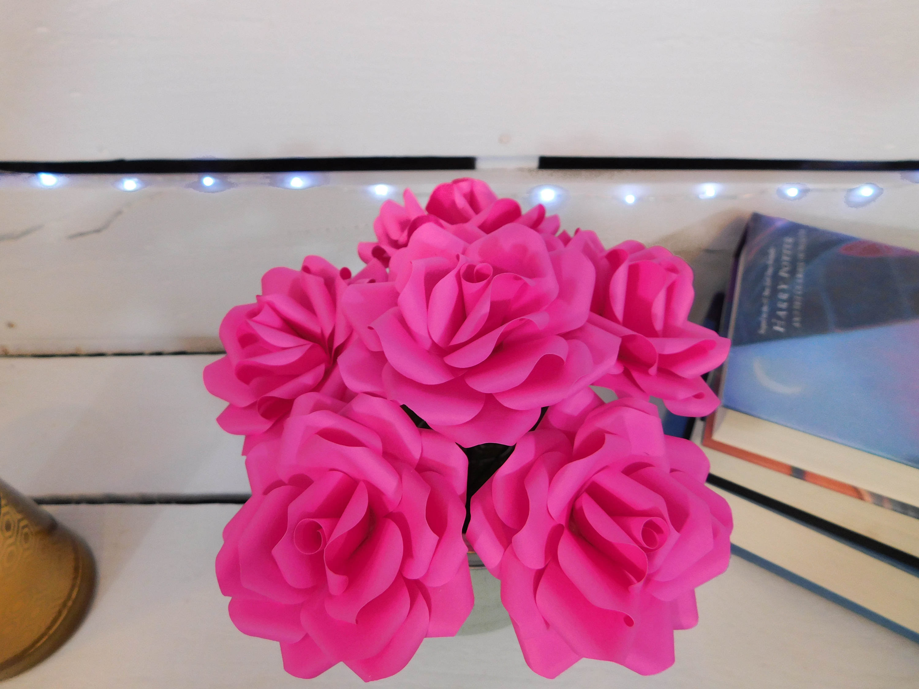 Pink Paper Flowers Paper Flowers With Stems Paper Flower | Etsy