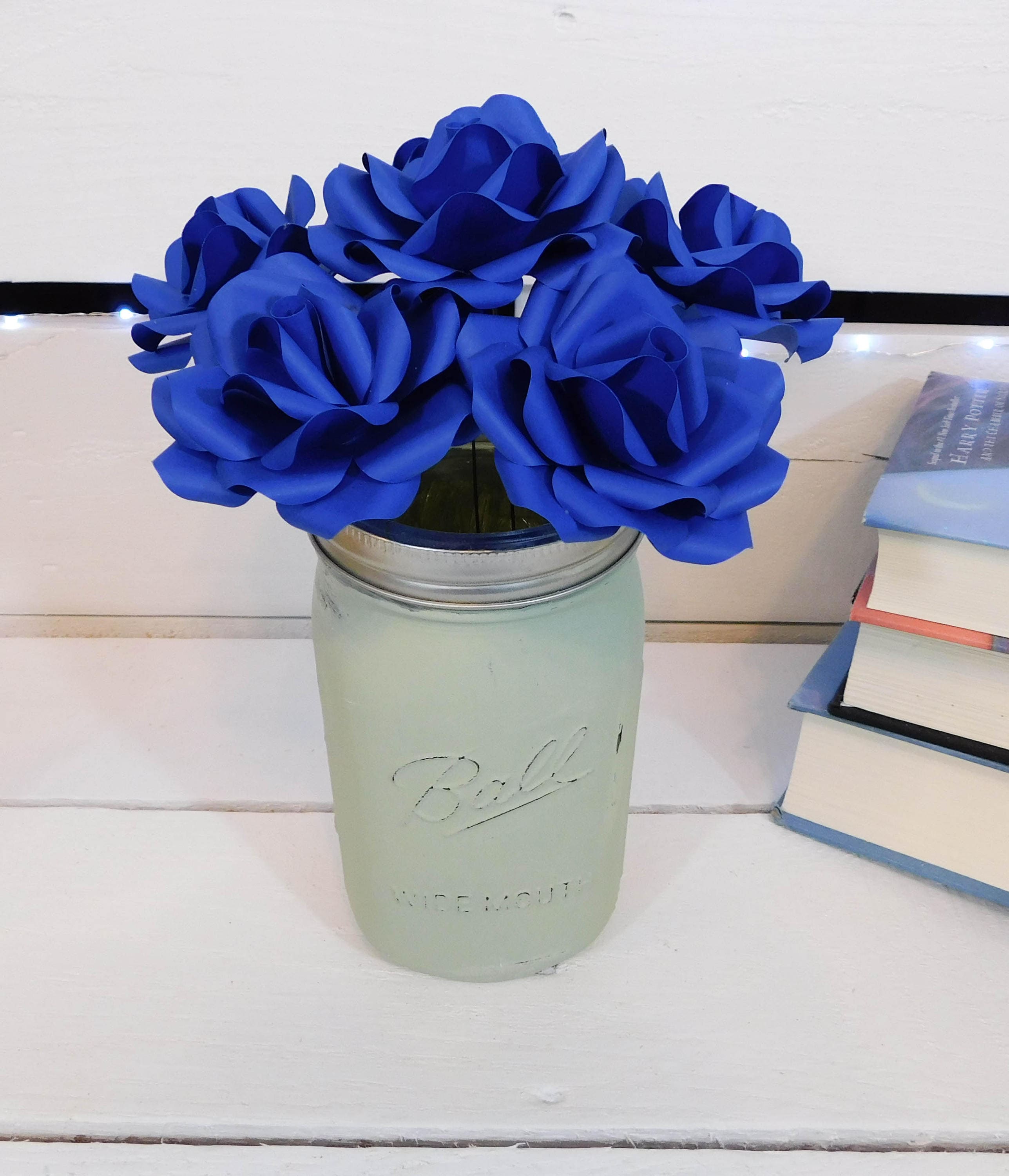 Royal Blue Flowers Paper Flowers With Stems Paper Flower - Etsy