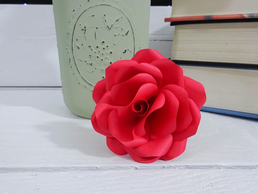 Red Paper Flowers - Paper Flowers With Stems - Paper Flower Bouquet ...