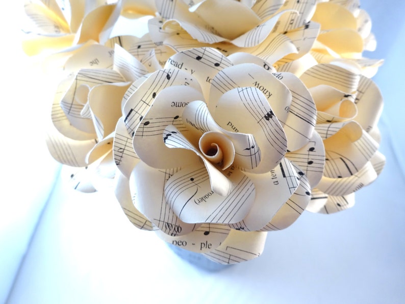 Sheet Music Paper Flowers Sheet Music Wedding Bouquet | Etsy