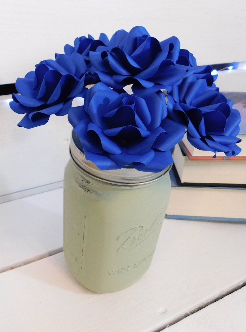 Royal Blue Flowers - Paper Flowers With Stems - Paper Flower Bouquet ...