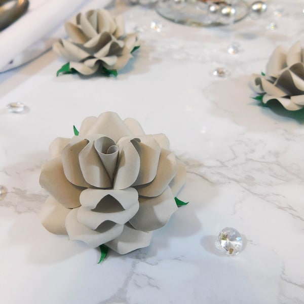 Grey Paper Flowers - Etsy