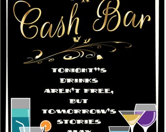 Cash Bar Sign | Etsy
