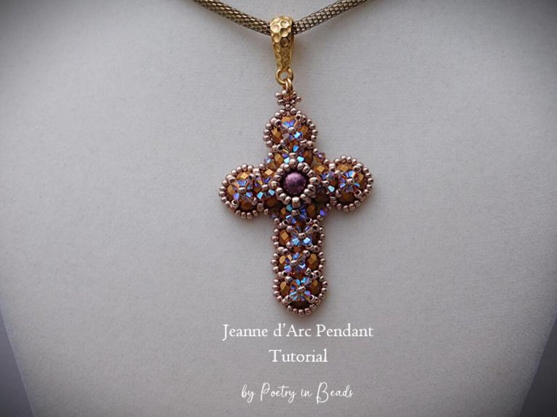 Beading Pattern, Jeanne D'arc Pendant Tutorial, Joan of Arc Pendant ...