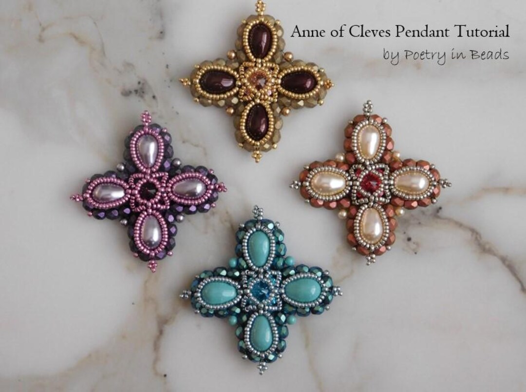 Beaded Jewelry Tutorial, Anne of Cleves Pendant Tutorial, Beading Tutorial, Jewelry Making ...