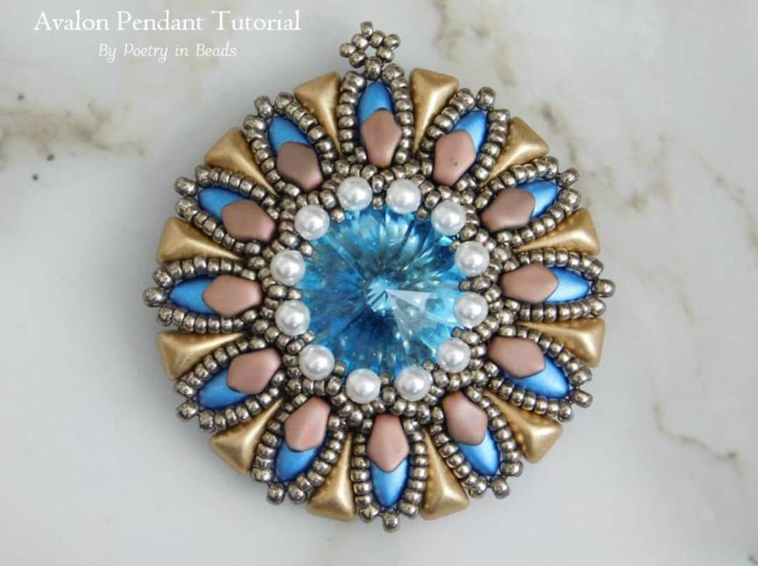 Beaded Pendant Tutorial, Avalon Pendant Tutorial, Beading Pattern ...