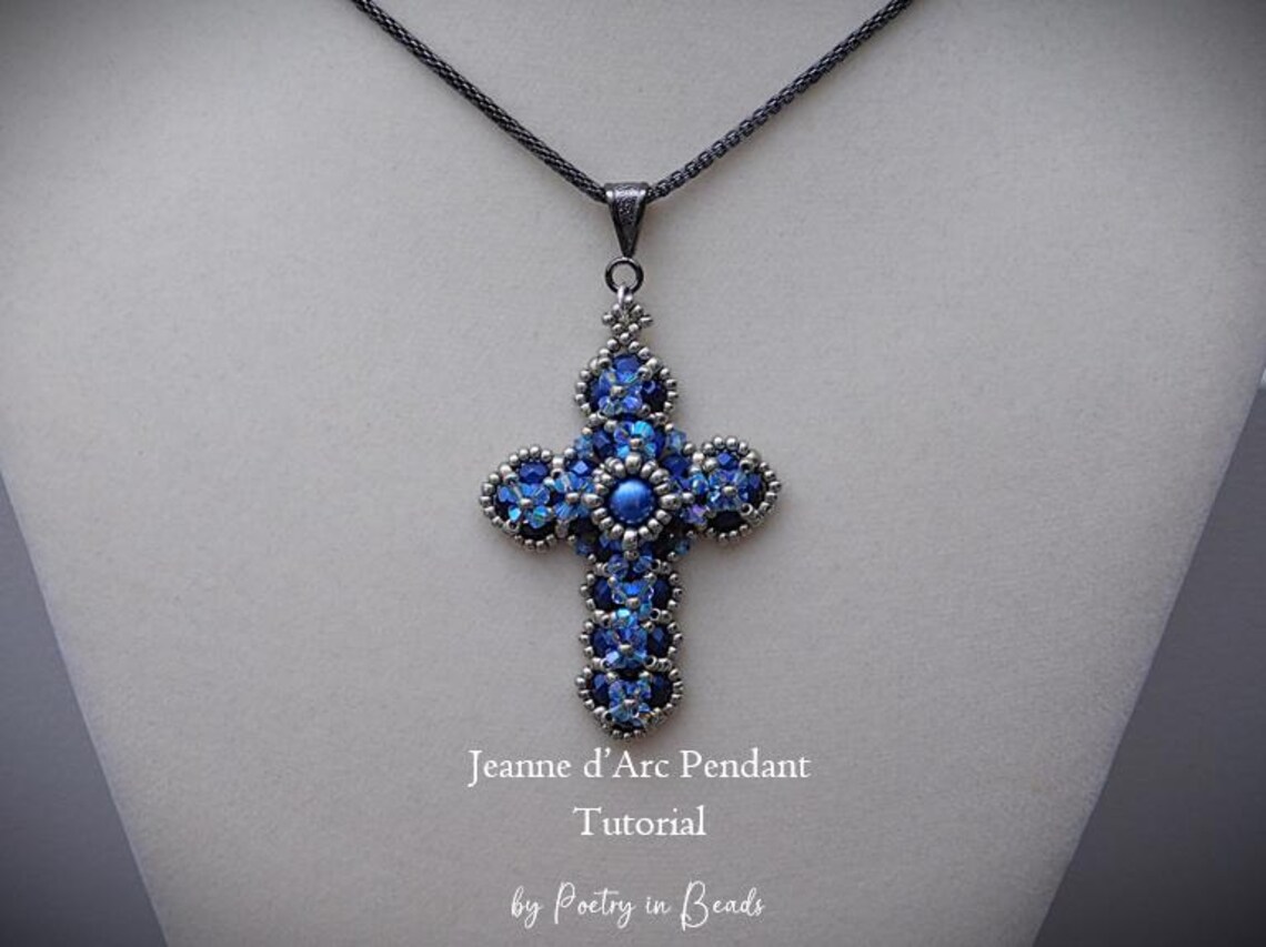 Beading Pattern, Jeanne D'arc Pendant Tutorial, Joan of Arc Pendant ...