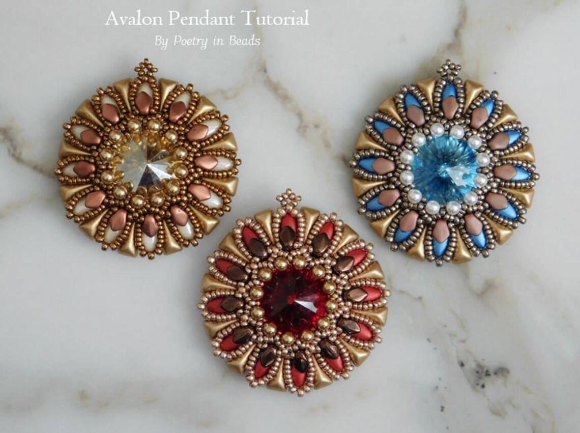 Beaded Pendant Tutorial, Avalon Pendant Tutorial, Beading Pattern ...
