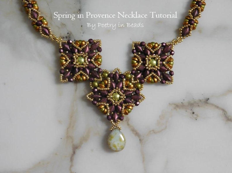 Beading Tutorial Spring in Provence Necklace Tutorial | Etsy