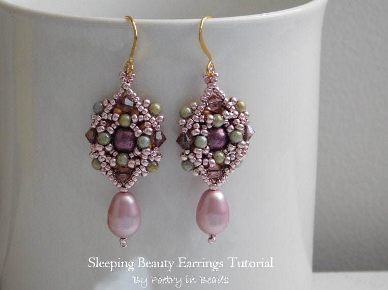 Beaded Earrings Tutorial Sleeping Beauty Earrings Tutorial - Etsy