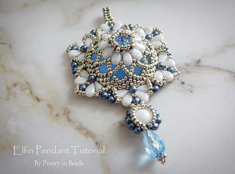 Beading Pattern, Elfin Pendant, Beaded Pendant Tutorial, Lunasoft ...