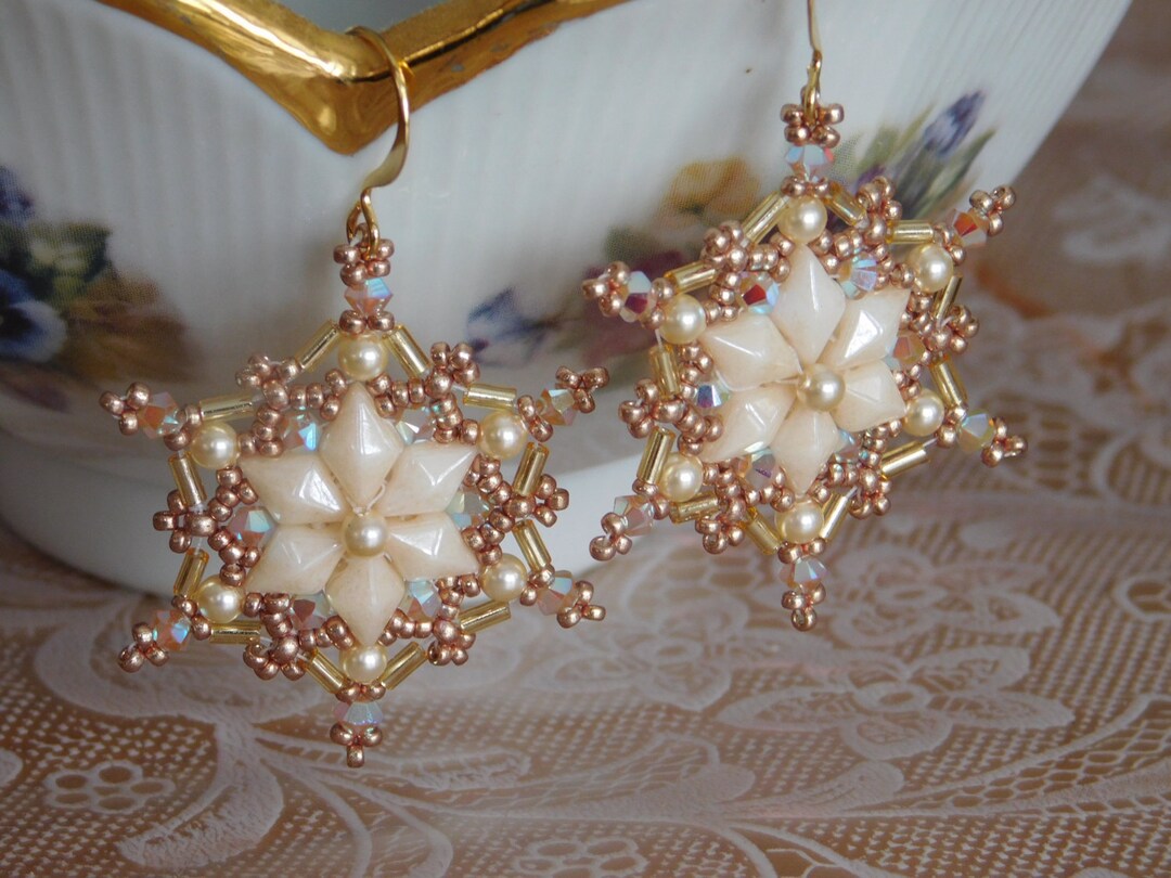 Beading Earring Tutorial, Beaded Pattern, January Earring Tutorial ...