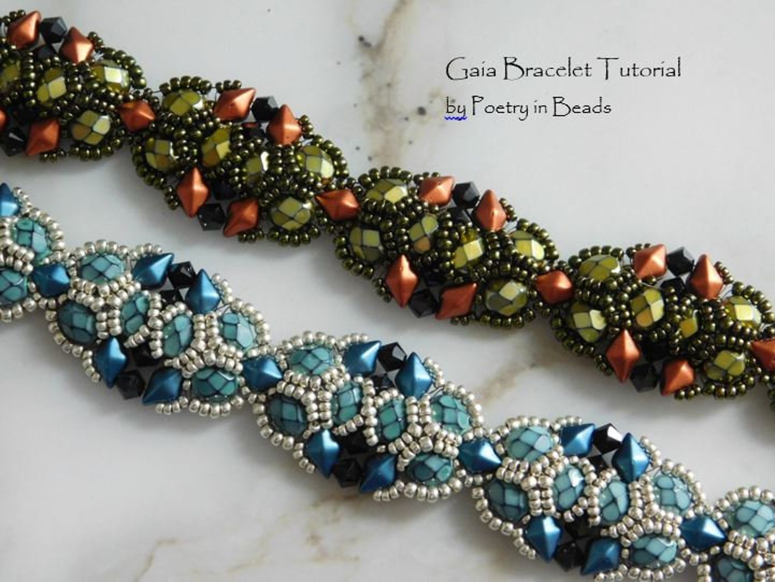 Beaded Bracelet Pattern, Gaia Bracelet Tutorial, Beading Pattern ...