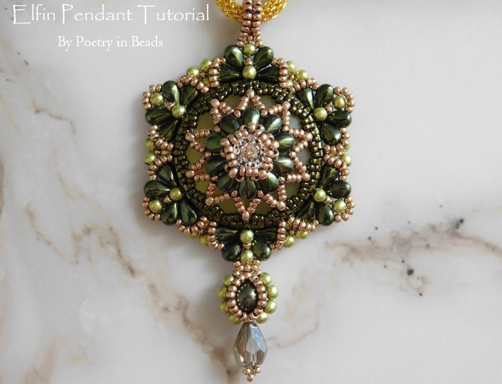 Beading Pattern Elfin Pendant Beaded Pendant Tutorial - Etsy