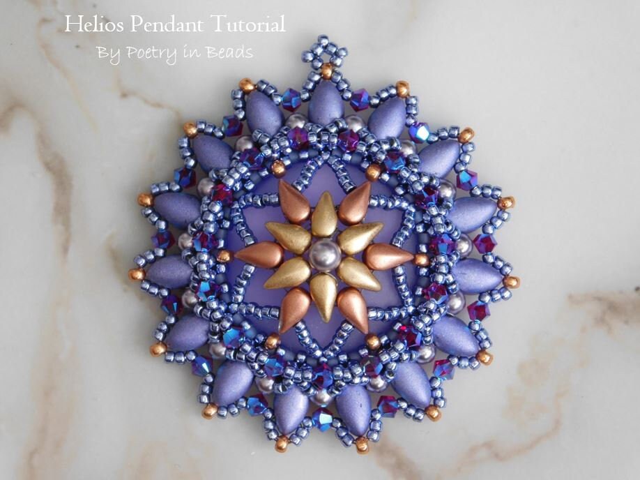 Beading Pattern, Helios Pendant Tutorial, Pendant Tutorial, Irisduo ...