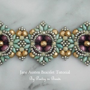 Jewelry Tutorial, Jane Austen Bracelet Tutorial, Beadweaving Pattern, Beading Tutorial, Beadwork ...