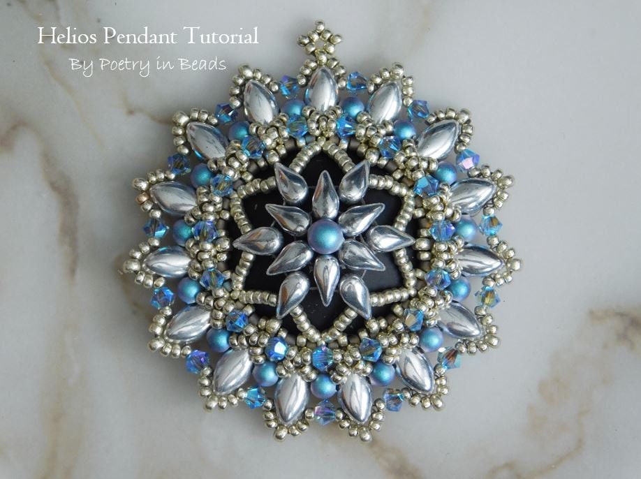 Beading Pattern, Helios Pendant Tutorial, Pendant Tutorial, Irisduo ...