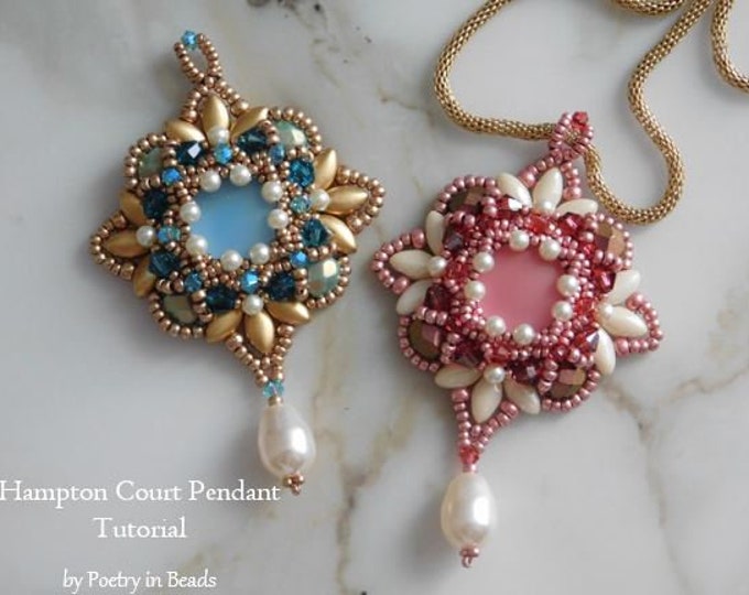 Bead Pendant, Tutorial, Pattern, Instructions, Beadweaving, Swarovski, Superduo, Lunasoft ...