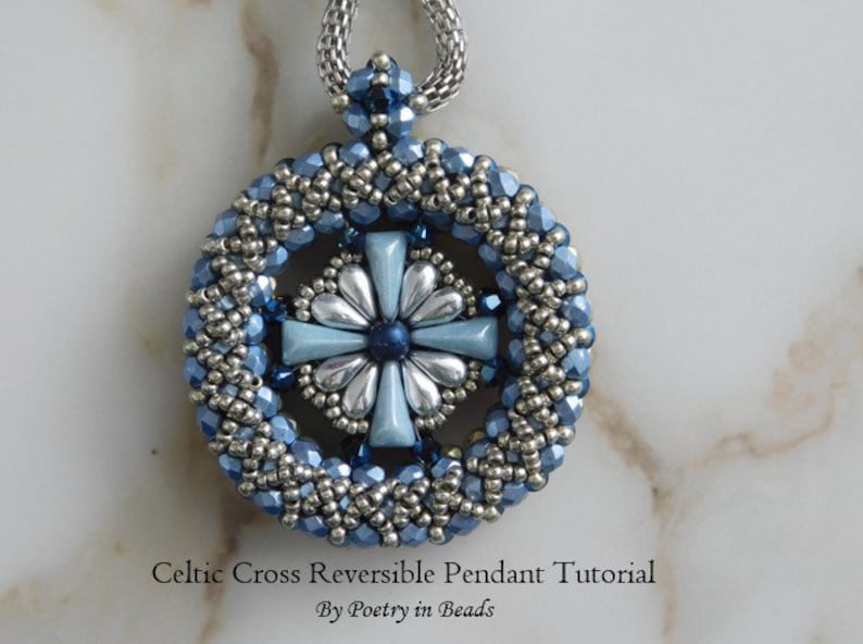 Beaded Jewelry Tutorial Celtic Cross Reversible Pendant - Etsy