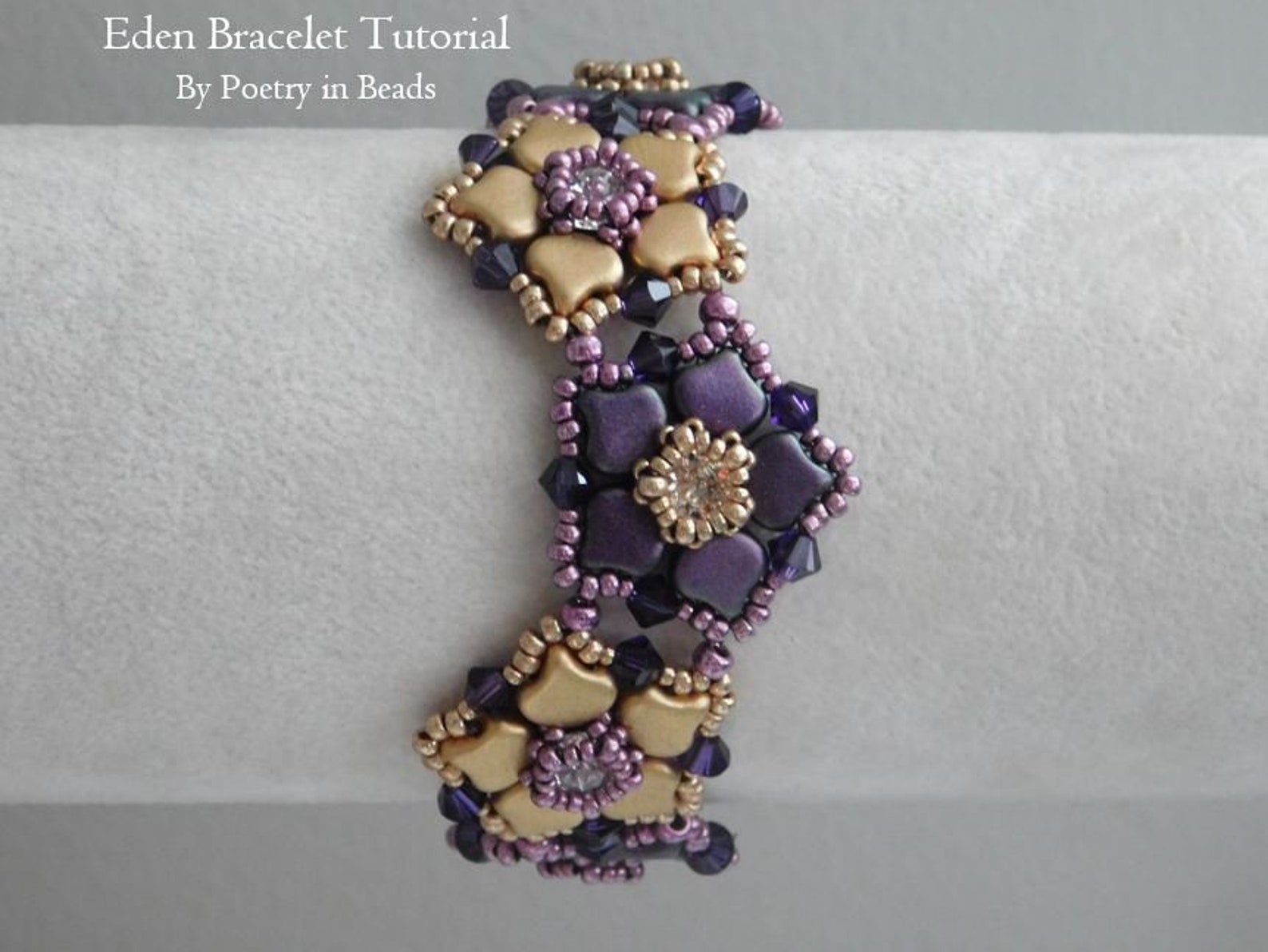 Beading Bracelet Tutorial, Eden Bracelet, Bead Pattern, 2 Hole Ginkgo ...