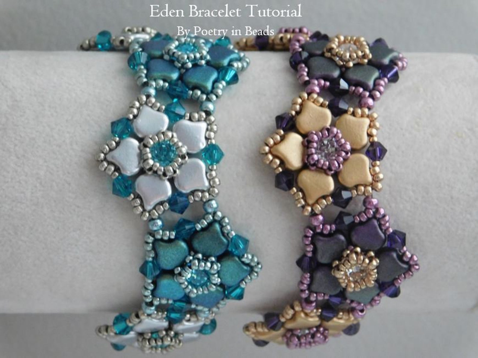 Beading Bracelet Tutorial, Eden Bracelet, Bead Pattern, 2 Hole Ginkgo ...