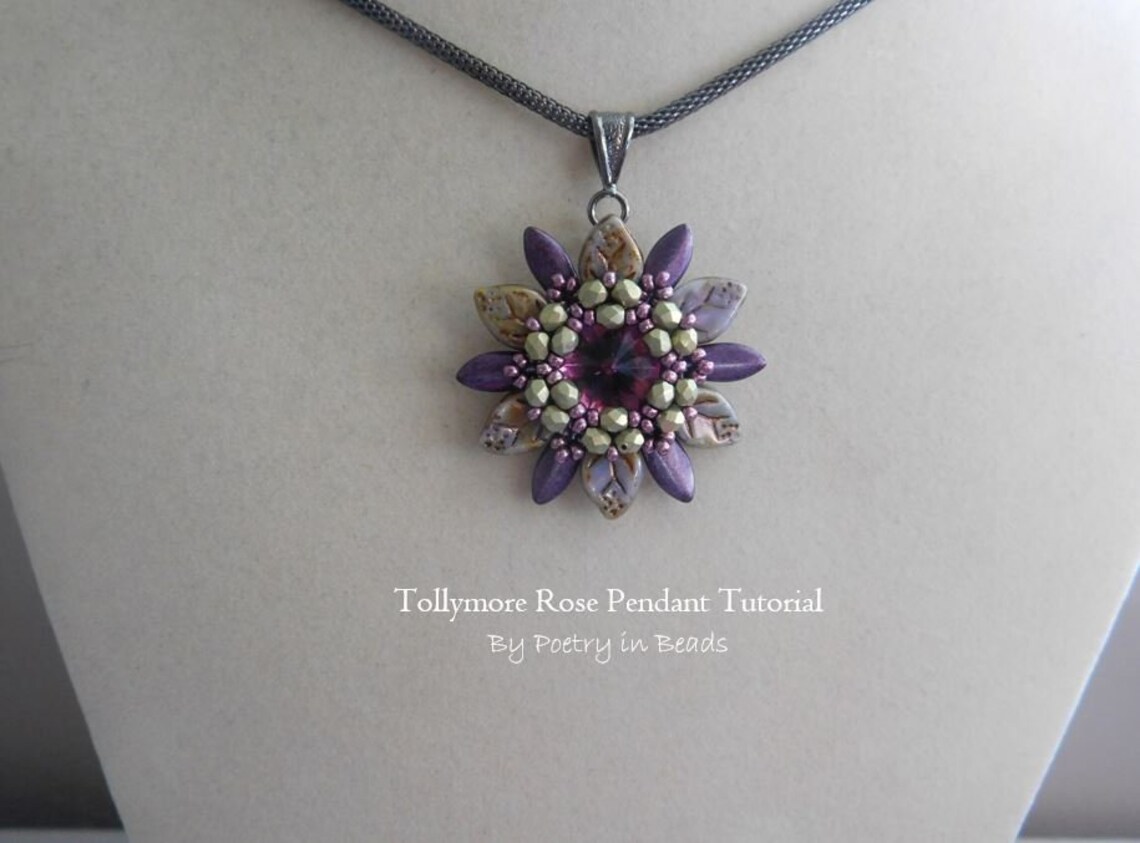 Beaded Jewelry Tutorial, Tollymore Rose Pendant Tutorial, Beading ...