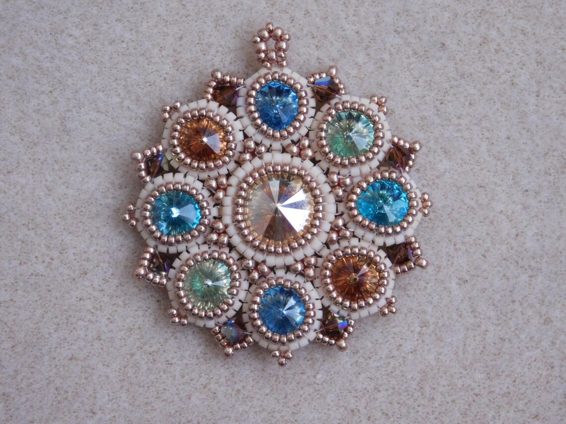 Beaded Tutorial Pendant Pattern Instuctions Beadweaving - Etsy