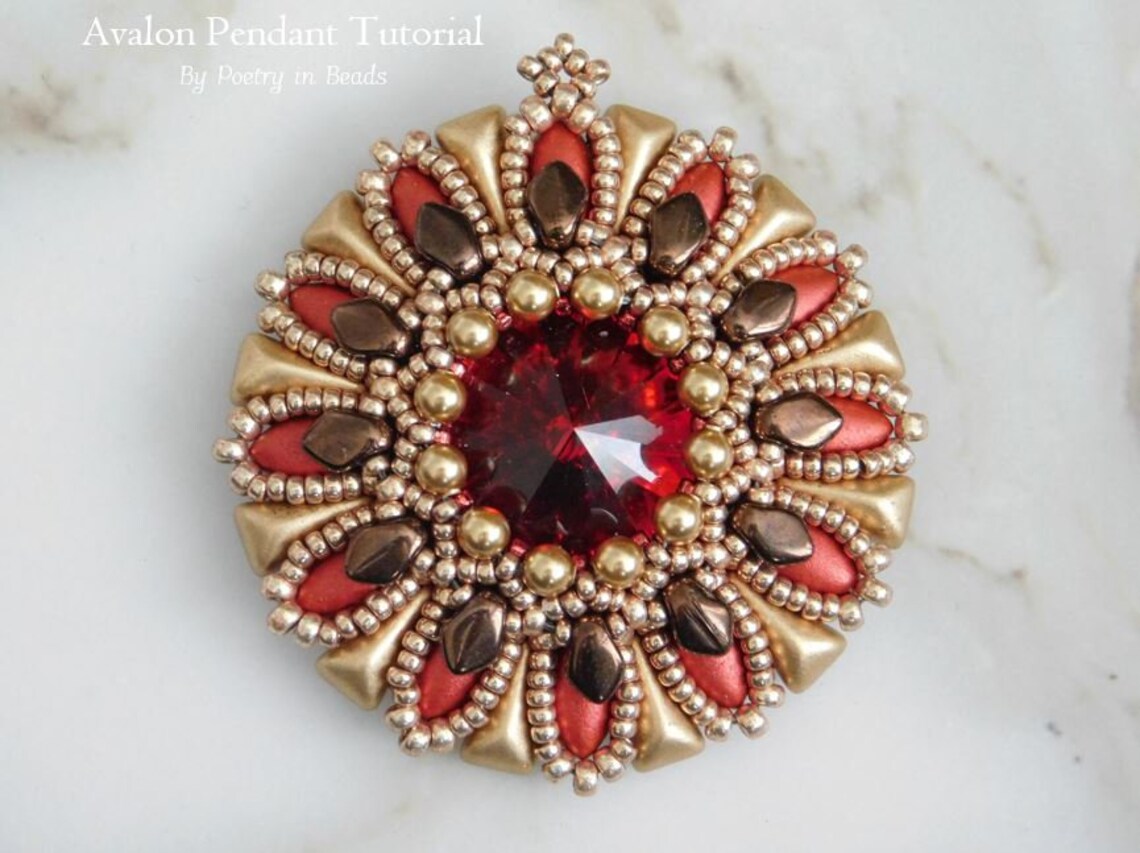 Beaded Pendant Tutorial, Avalon Pendant Tutorial, Beading Pattern ...