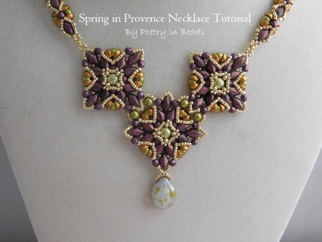 Beading Tutorial, Spring in Provence Necklace Tutorial, Beading Pattern ...