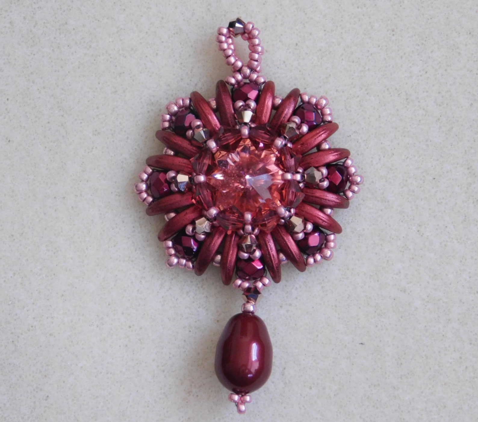 Beaded Pendant Pattern Beading Tutorial Bead Instructions - Etsy