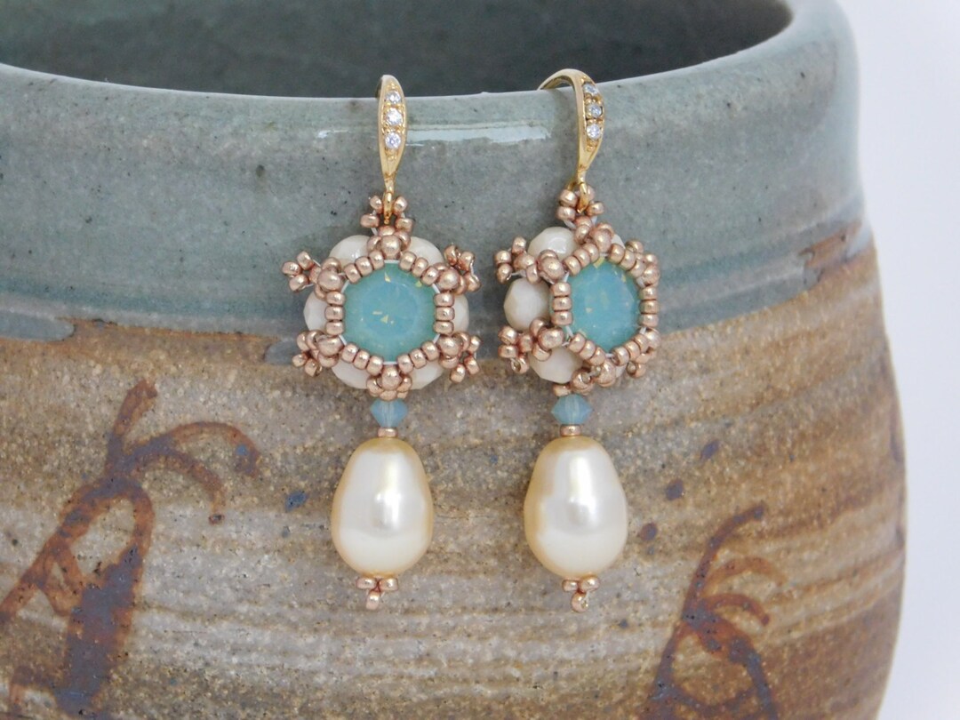 Earring Tutorial, Bead Pattern, Instructions, Swarovski, Beadweaving ...