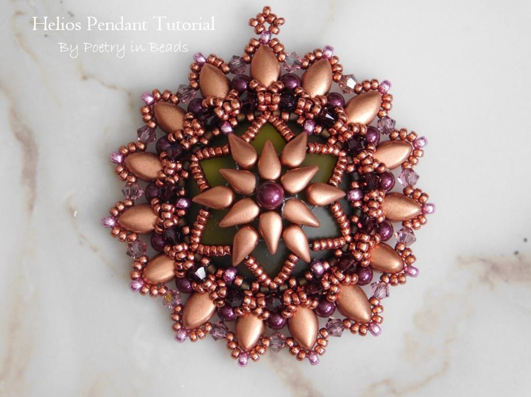 Beading Pattern, Helios Pendant Tutorial, Pendant Tutorial, Irisduo ...