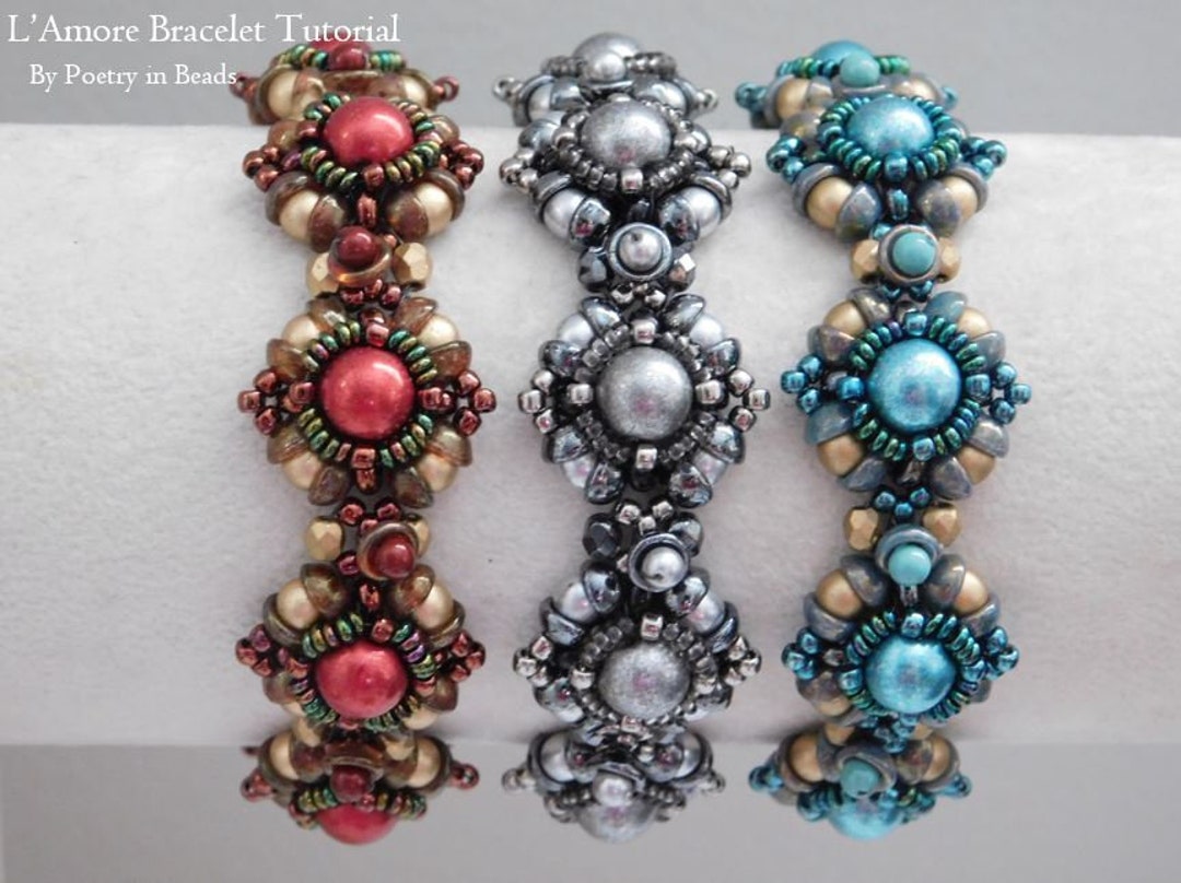 Beaded Bracelet Pattern, L'amore Bracelet Tutorial, Beading Tutorial ...