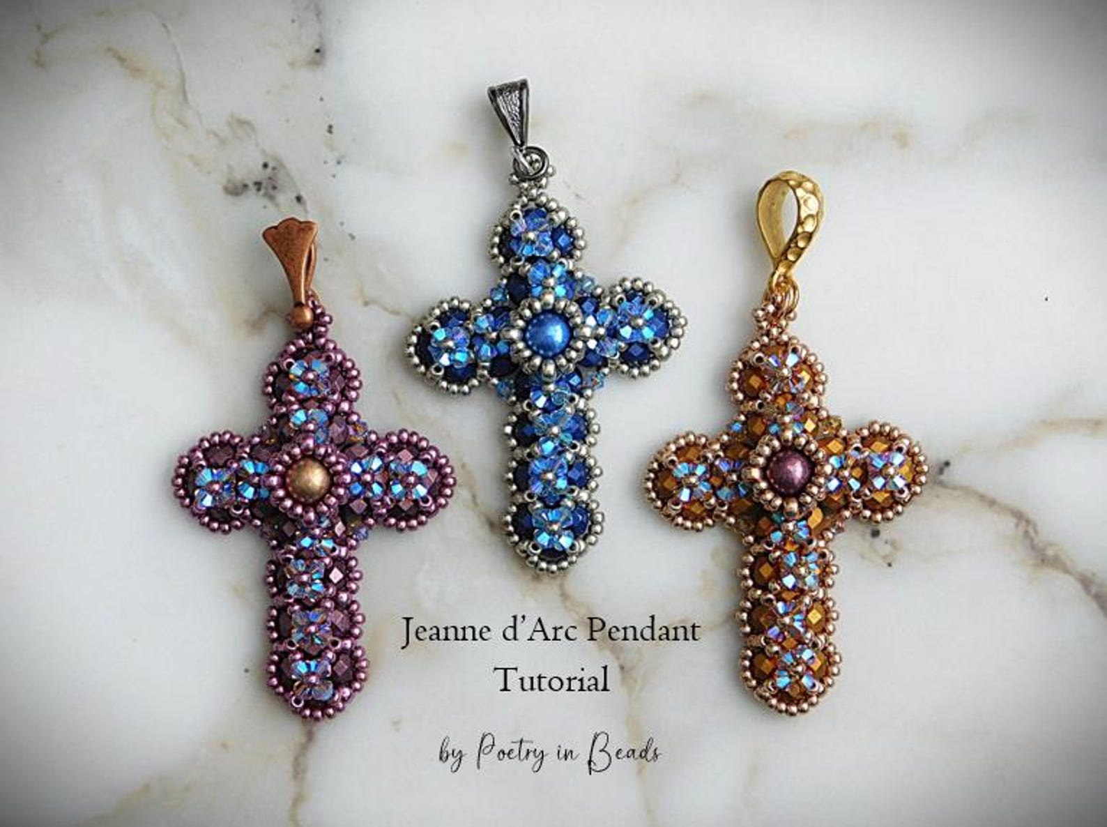 Beading Pattern, Jeanne D'arc Pendant Tutorial, Joan of Arc Pendant ...