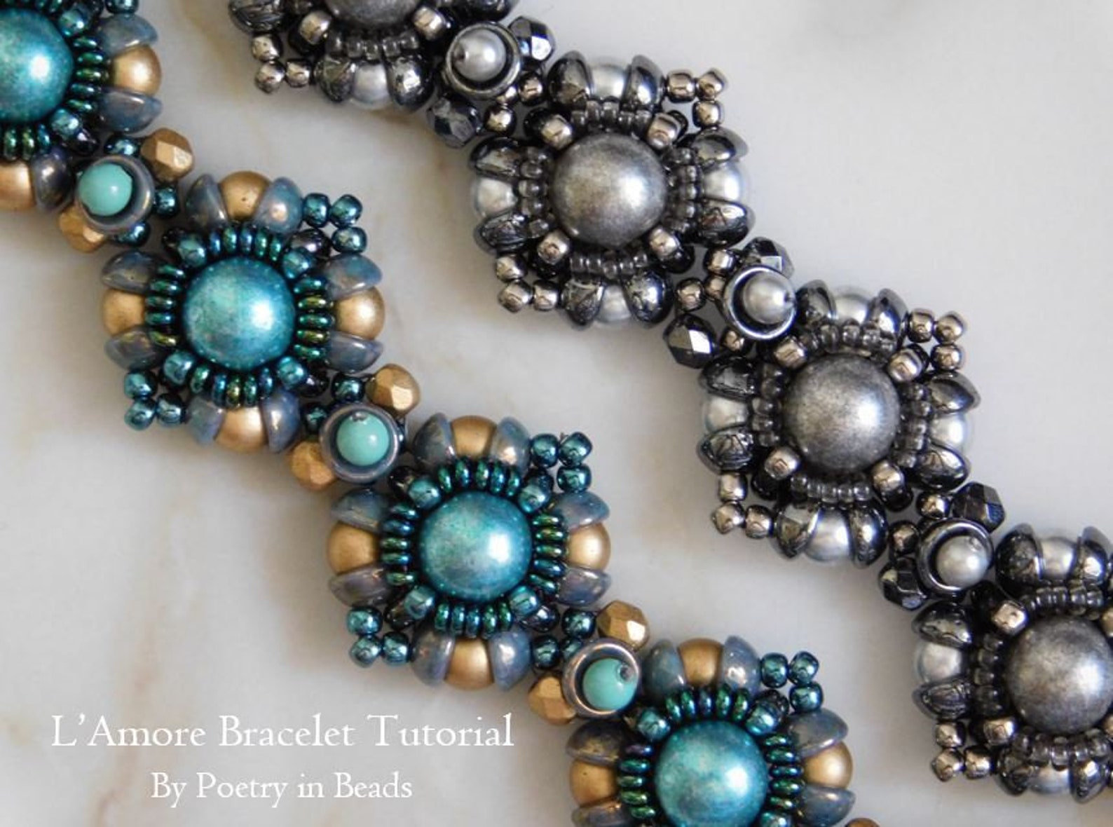 Beaded Bracelet Pattern, L'amore Bracelet Tutorial, Beading Tutorial ...