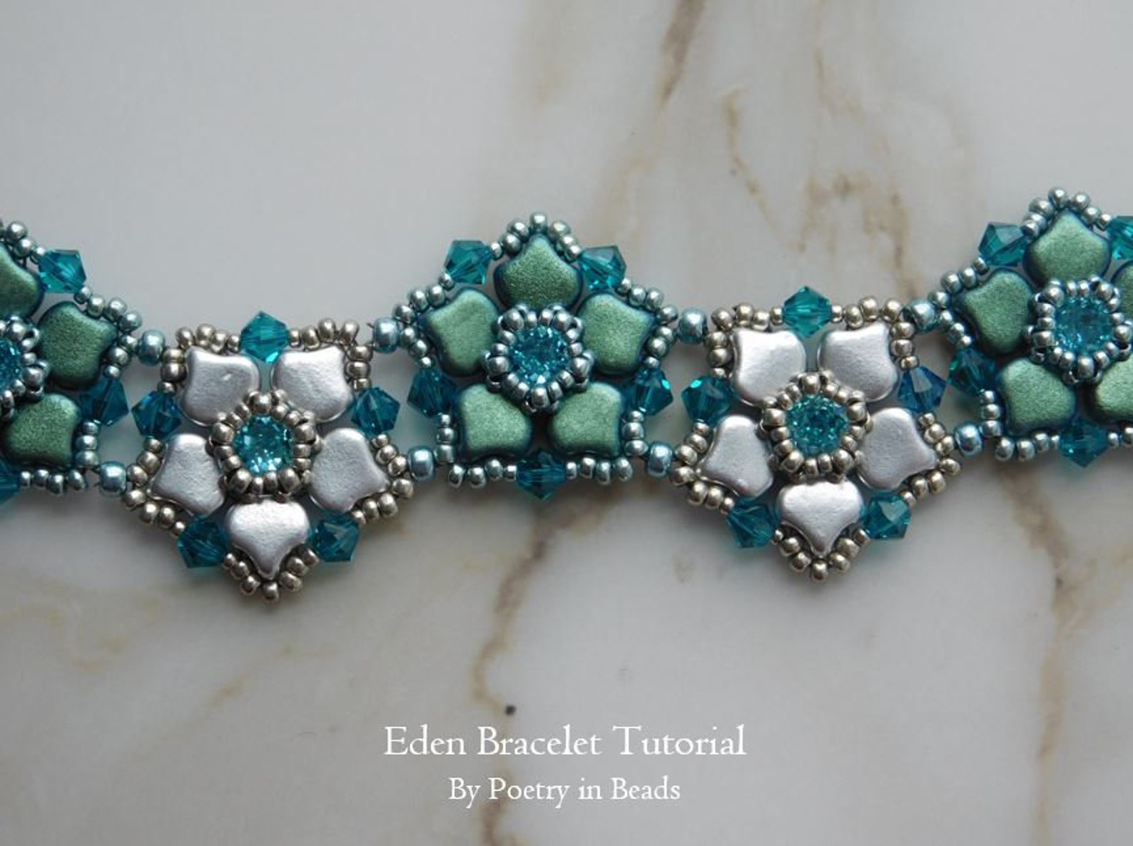 Beading Bracelet Tutorial, Eden Bracelet, Bead Pattern, 2 Hole Ginkgo ...